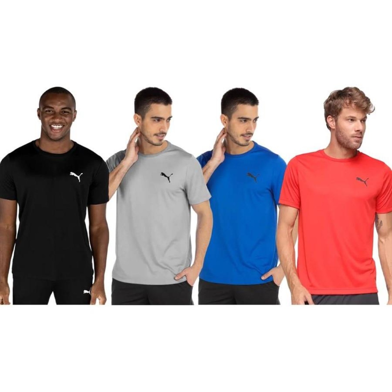 Kit de Camisetas Puma Active Small Logo - Masculina - 4 unidades em ...