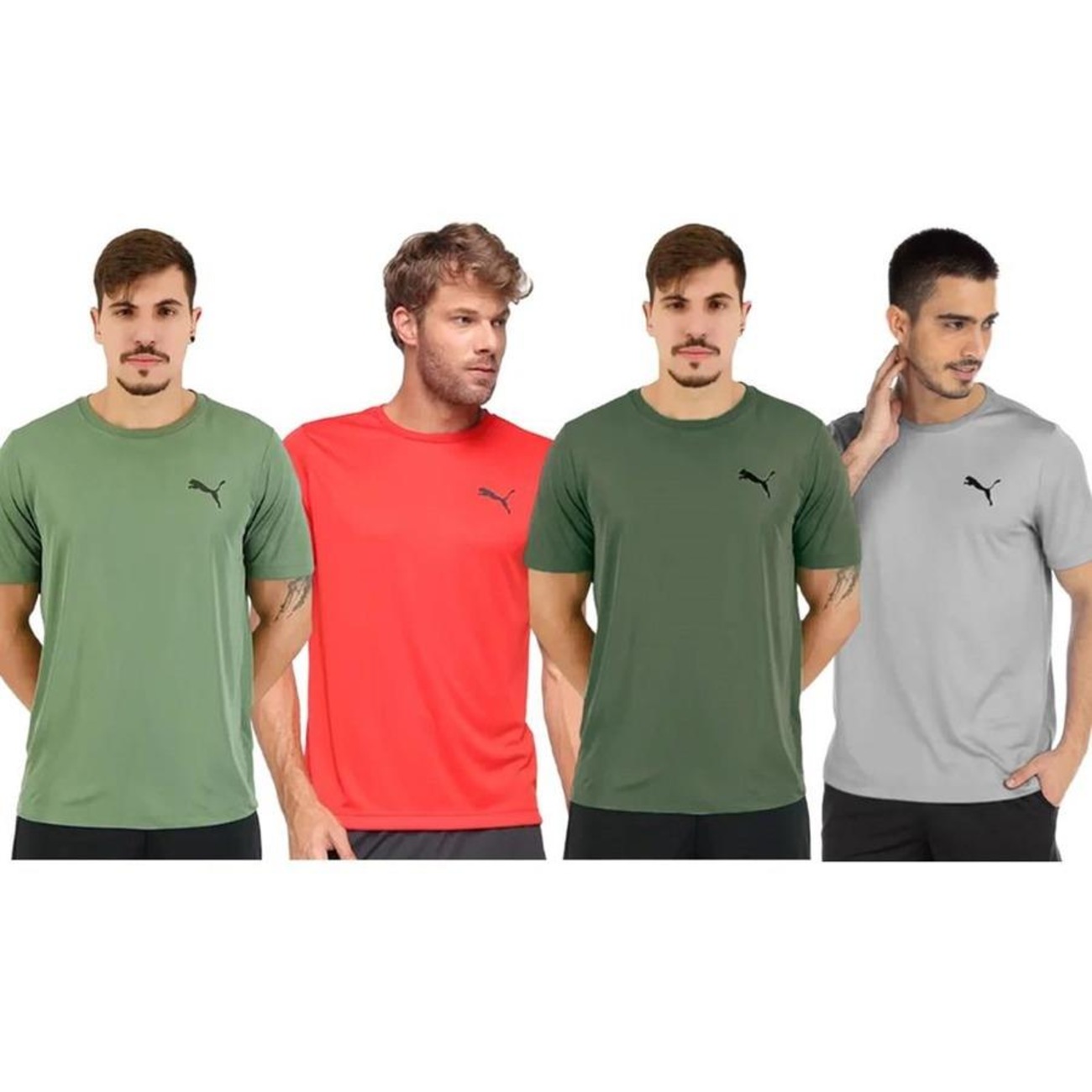 Kit de Camisetas Puma Active Small Logo - Masculina - 4 unidades | Centauro