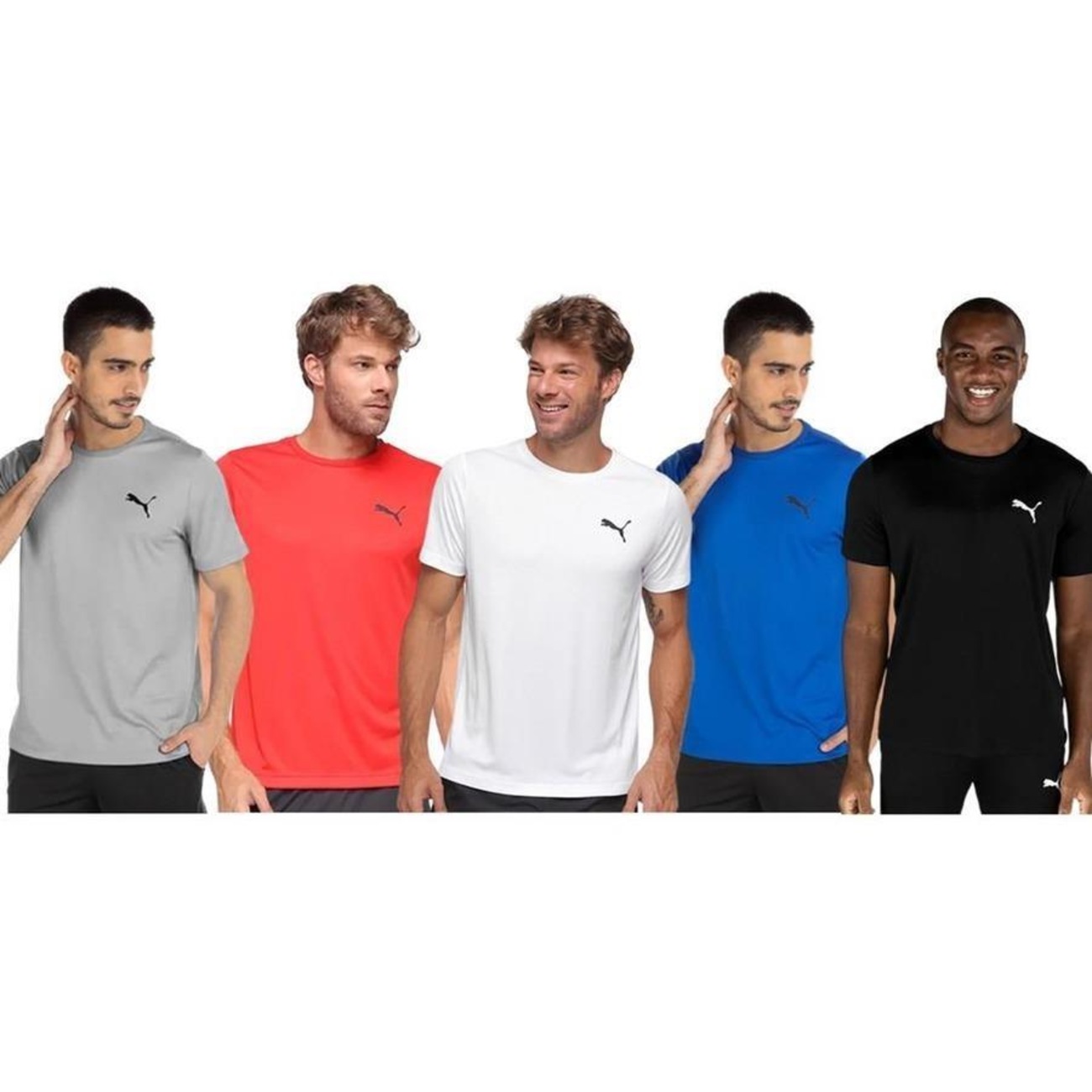 Camiseta Puma Active Small Logo - 5 Unidades - Masculina em Promoção ...