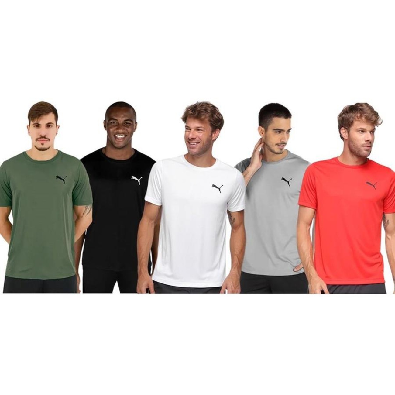 Camiseta Puma Active Small Logo - 5 Unidades - Masculina em Promoção ...