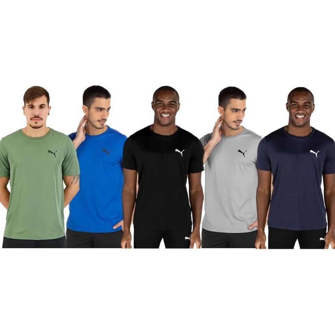 Camiseta Puma Active Small Logo - 5 Unidades - Masculina em Promoção ...