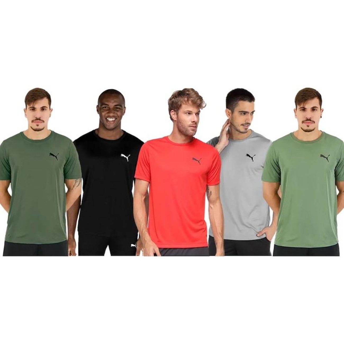 Kit Camiseta Puma Active Small Logo - 5 Unidades - Masculino em ...