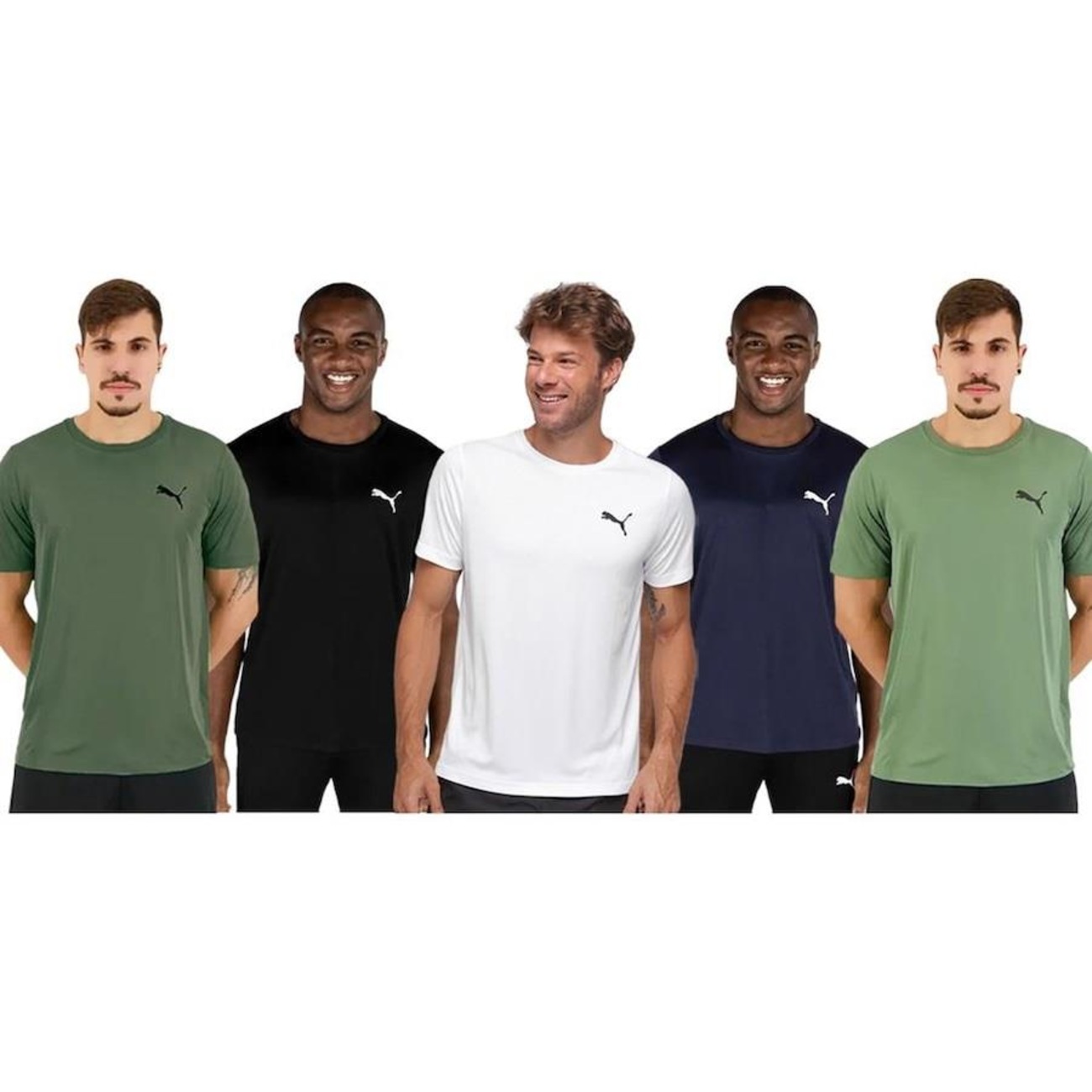 Kit de Camisetas Puma Active Small Logo - Masculina - 5 unidades | Centauro