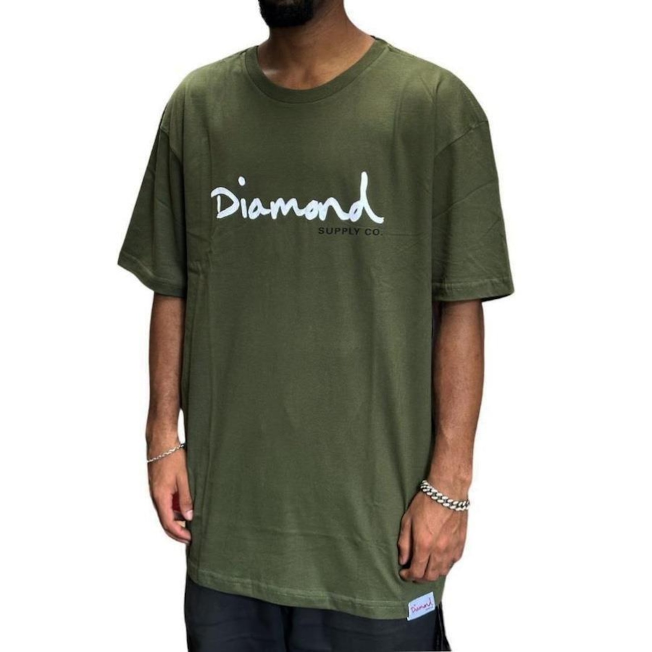 Camiseta Diamond Og Script Tee Military - Masculina | Centauro