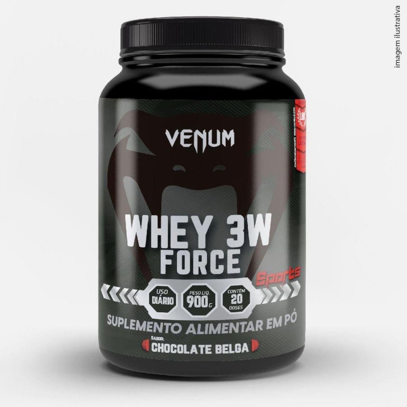 Whey 3W Force Venum Chocolate Belga - 900G | Centauro