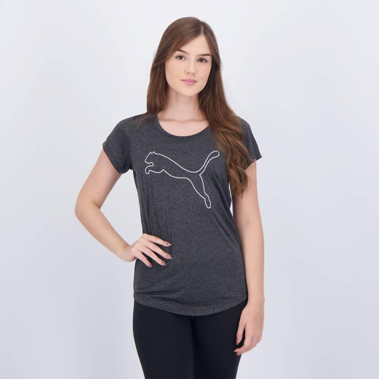 Camiseta Puma Performance Heather Cat - Feminina em Promoção | Centauro
