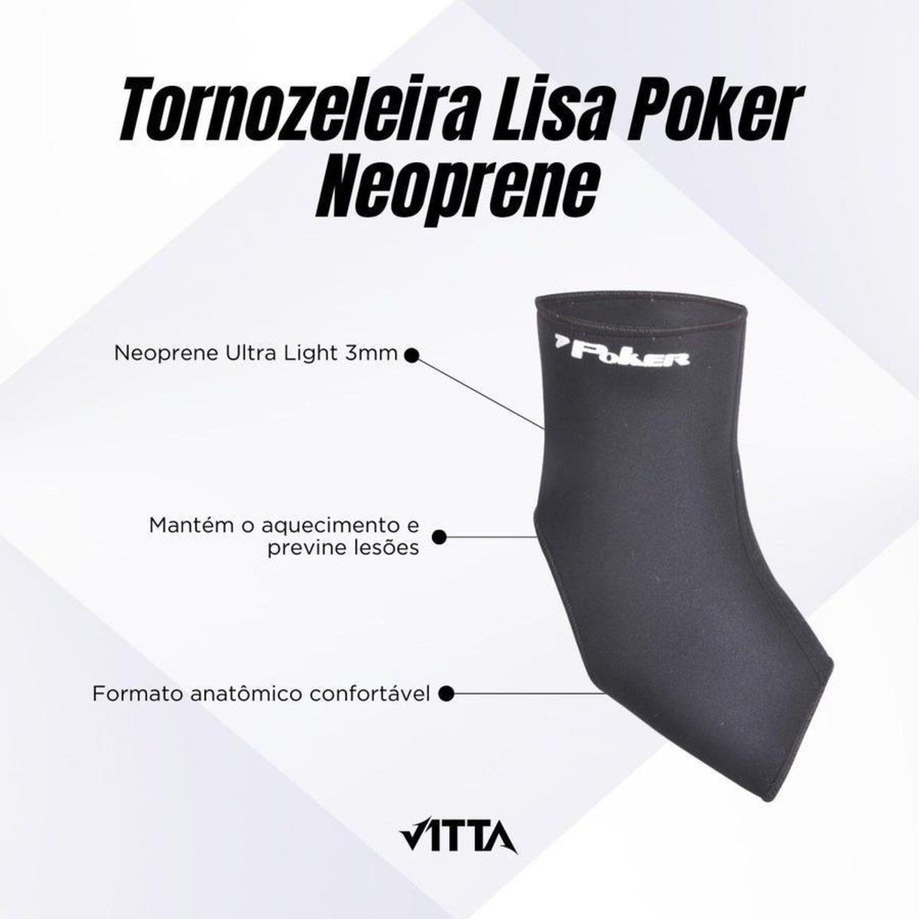 Tornozeleira Lisa Poker Neoprene | Centauro