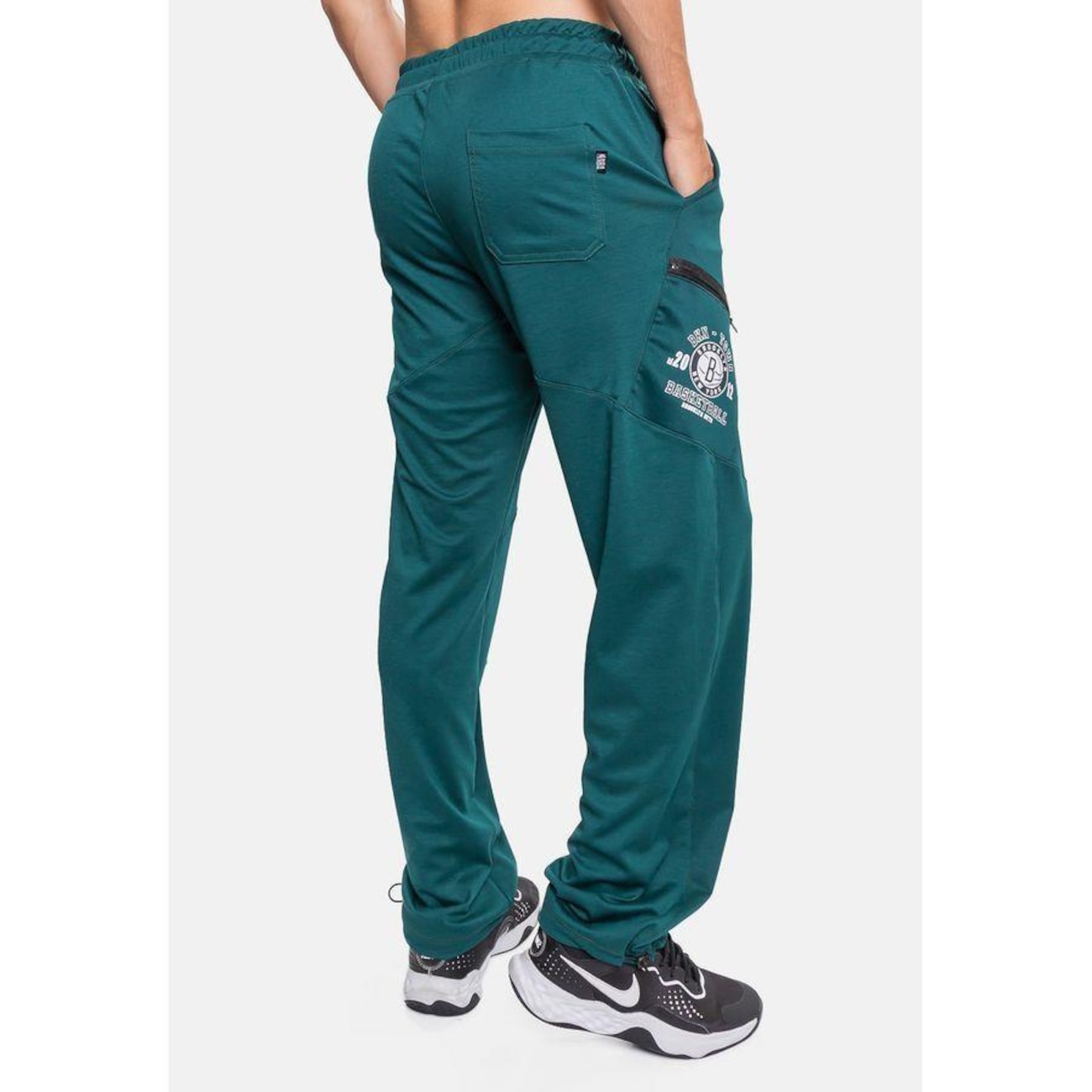 Calça Nba Cargo Sintética Brooklyn Nets Teal - Masculina | Centauro