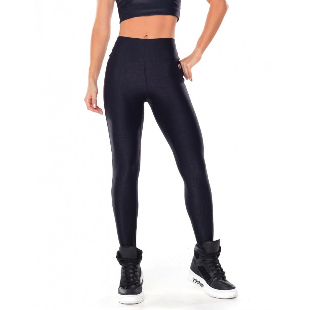 Calça Legging Fuso Cós Vestem Coração Lily Preto Vestem | Centauro