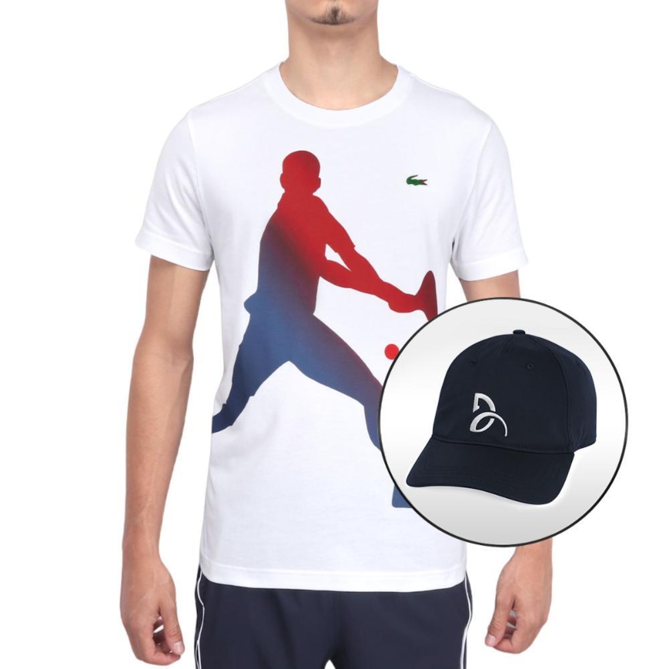Kit Camiseta Lacoste Sport Novak Djokovic + Boné - Masculina | Centauro