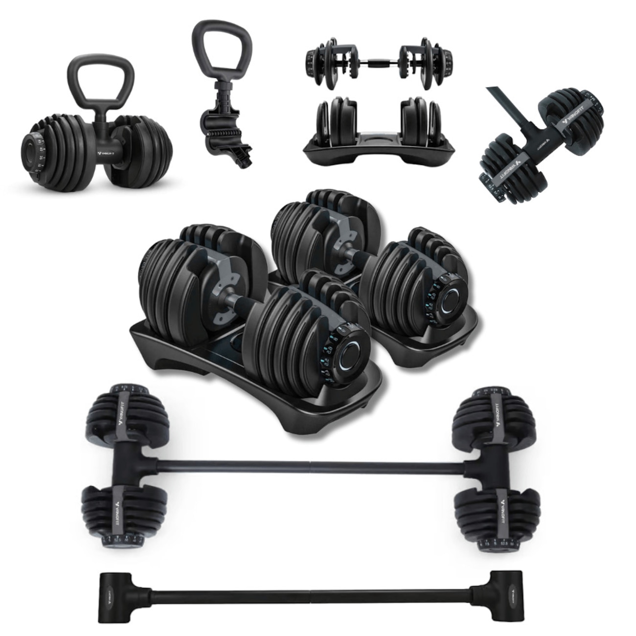 Halter Ajustável com Barra Anilha Kettlebell Yangfit 50kg | Centauro