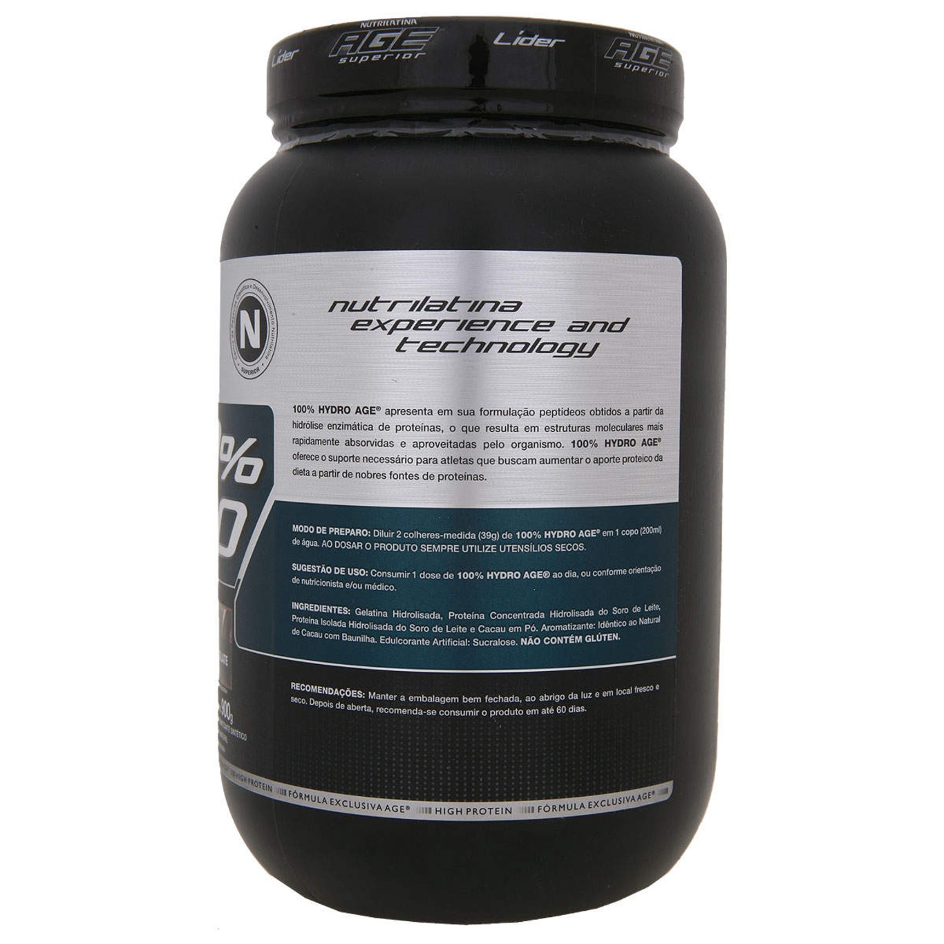 100% HYDRO AGE - 900 g - Sabor Chocolate - Nutrilatina | Centauro