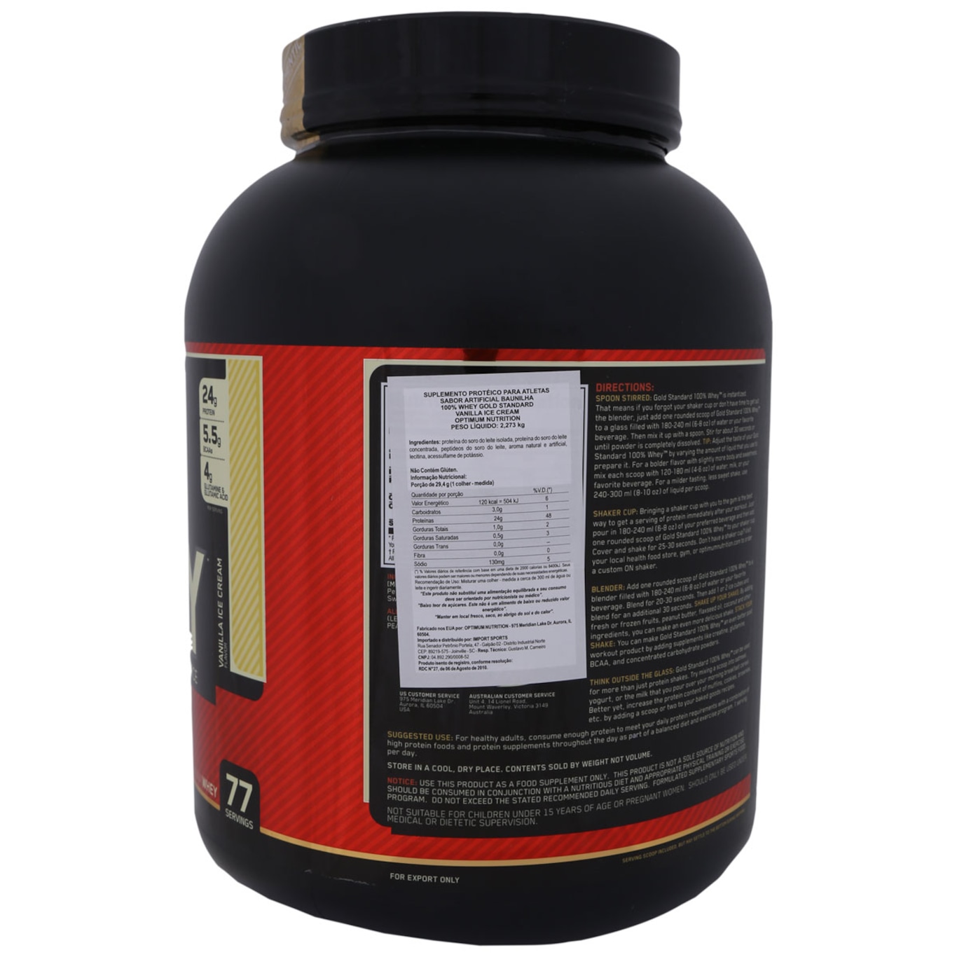 Whey Protein Isolado Optimum Nutrition 100% Whey Gold Standard ...