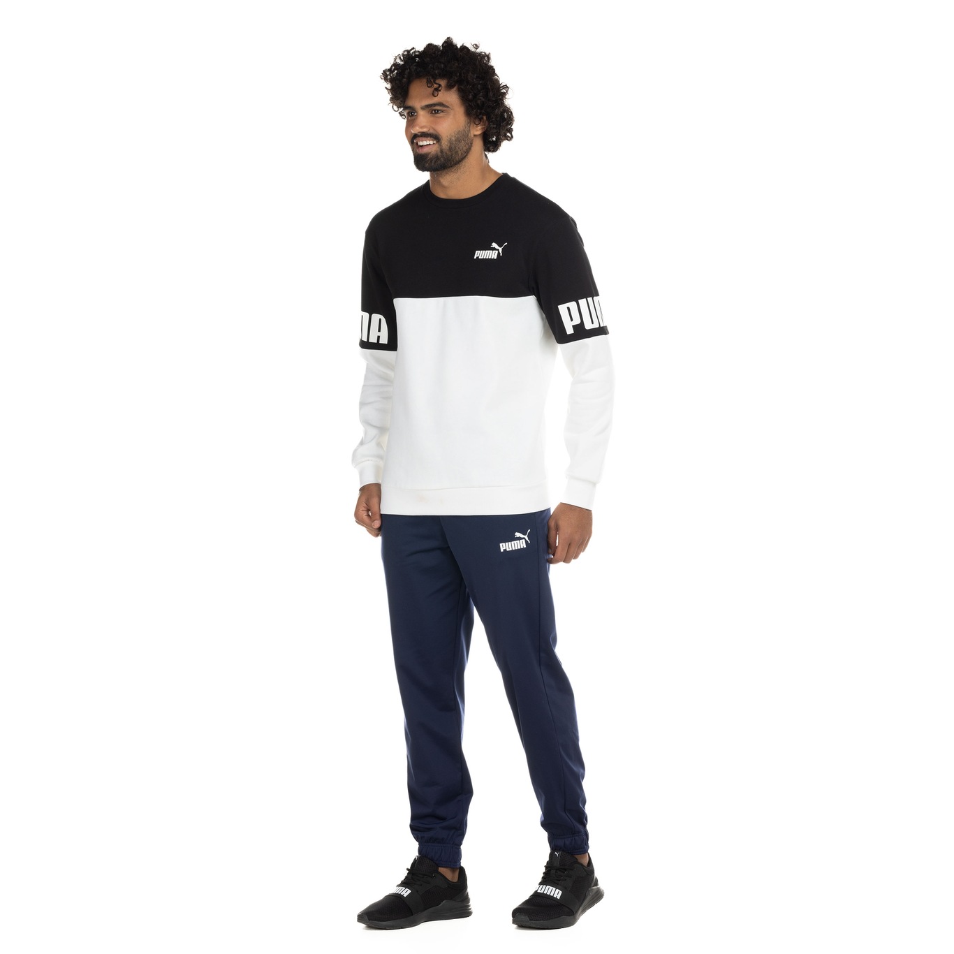 Blusa de Moletom Puma Masculina Power Colorblock Crew FL | Centauro