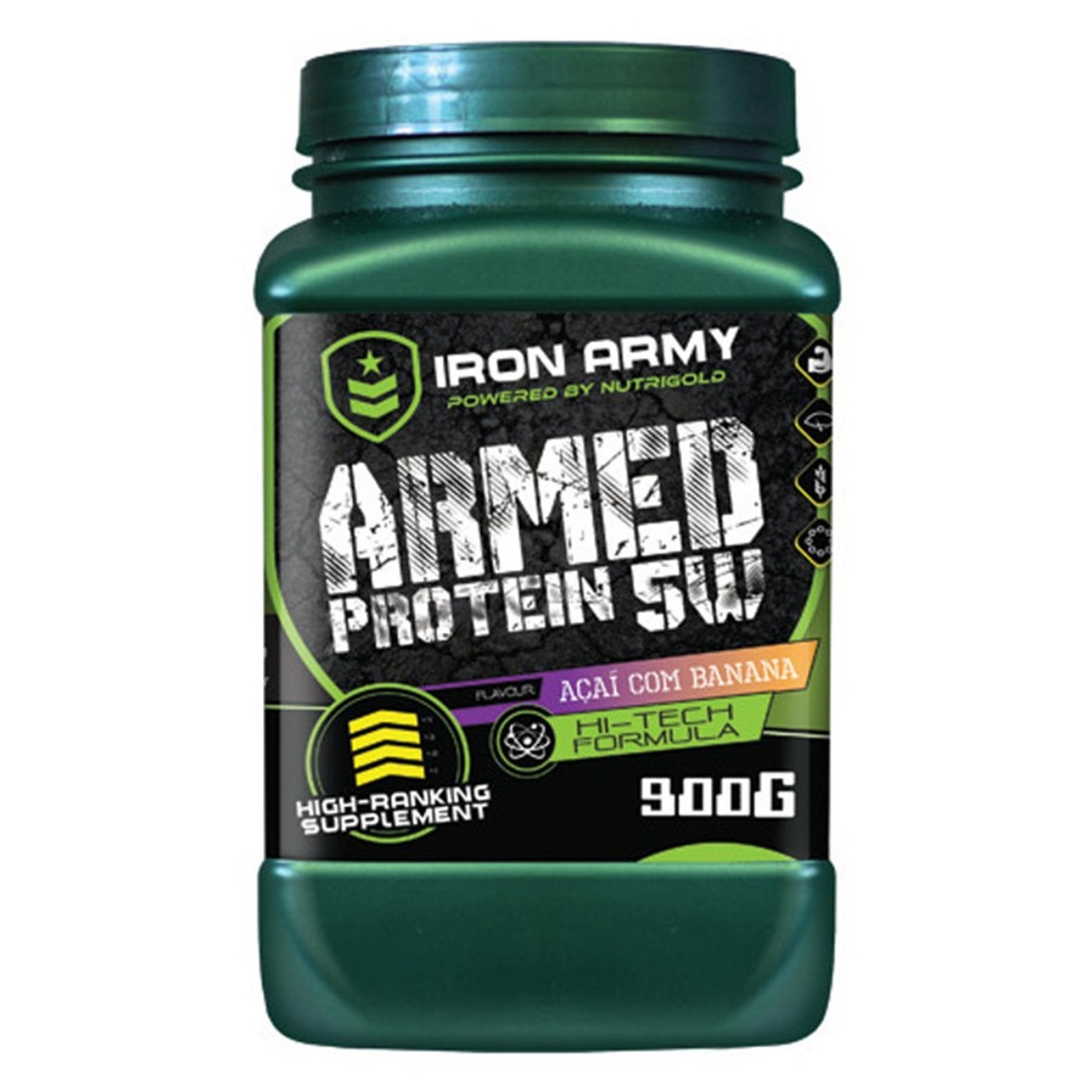 Whey Protein Iron Army Armed Protein 5W - 900G - Açaí com Banana | Centauro