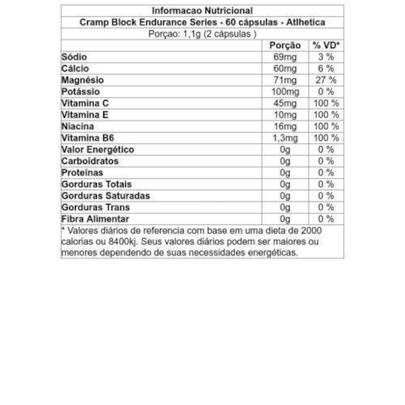 Cramp Block Atlhetica Endurance Series - 60 Cápsulas | Centauro