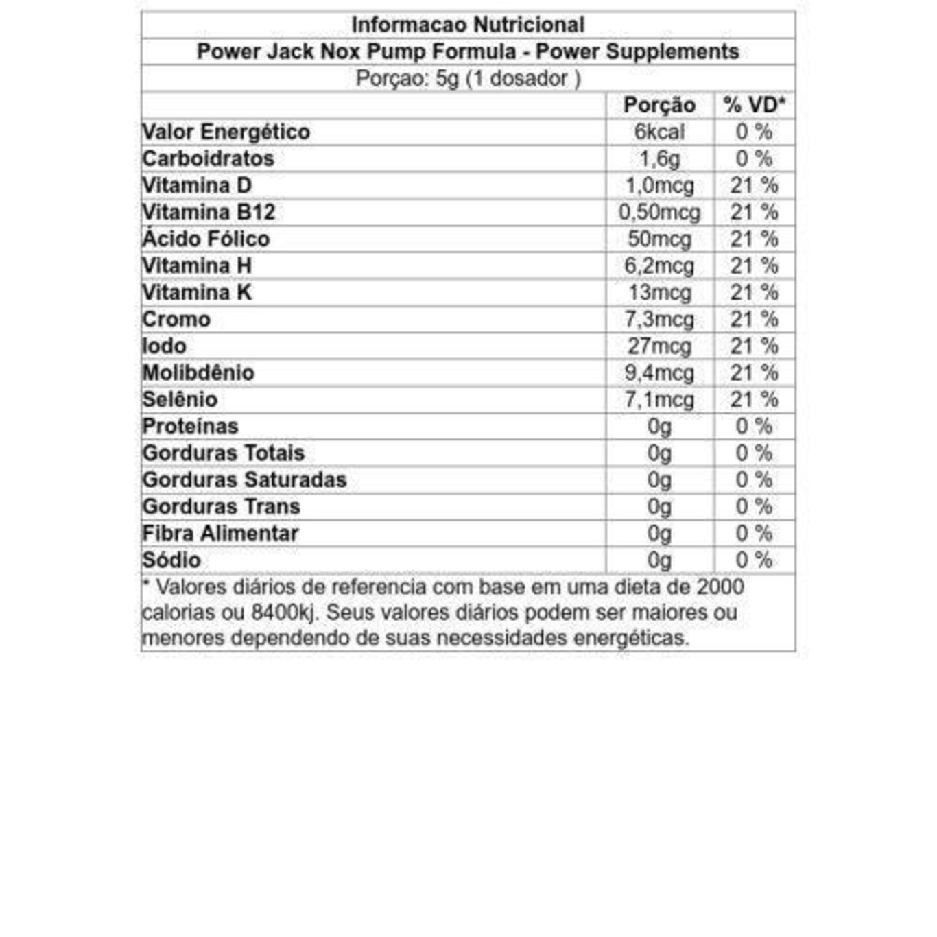 Pré-Treino Power Supplements Power Jack Nox Pump Formula - 30 Doses ...