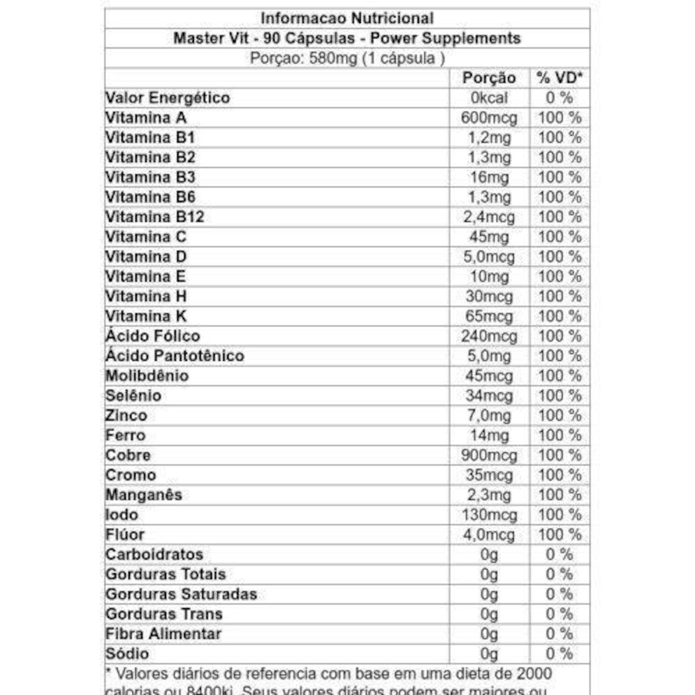 Suplemento Vitamínico Power Supplements Master Vit - 90 Cápsulas em ...