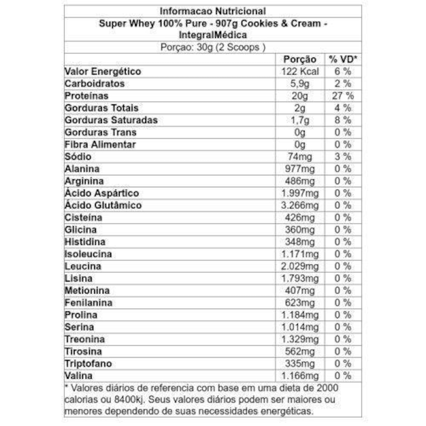 Super Whey 100 Pure Integralmédica Cookies And Cream 907g Em