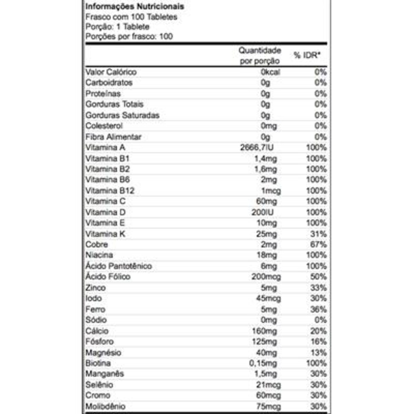 Daily Formula Universal - 100 Tabletes | Centauro