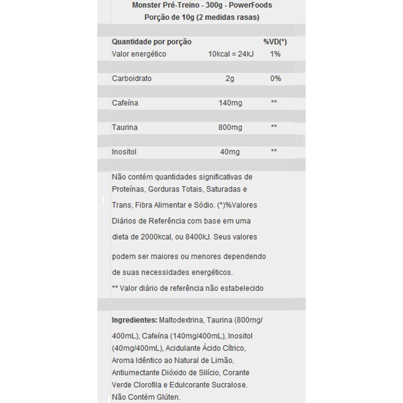 Monster Pré-Treino PowerFoods - Limão - 300g - 3 Potes | Centauro