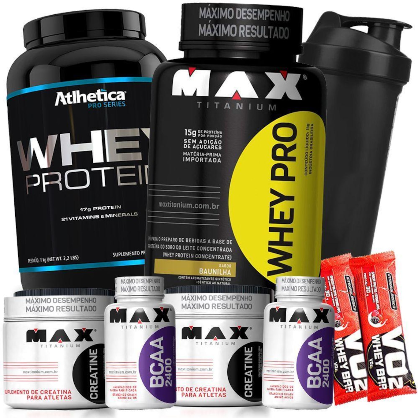 Combo Whey Protein Pro Serie Atlhética Nutrition 1kg + Whey Pro Max ...
