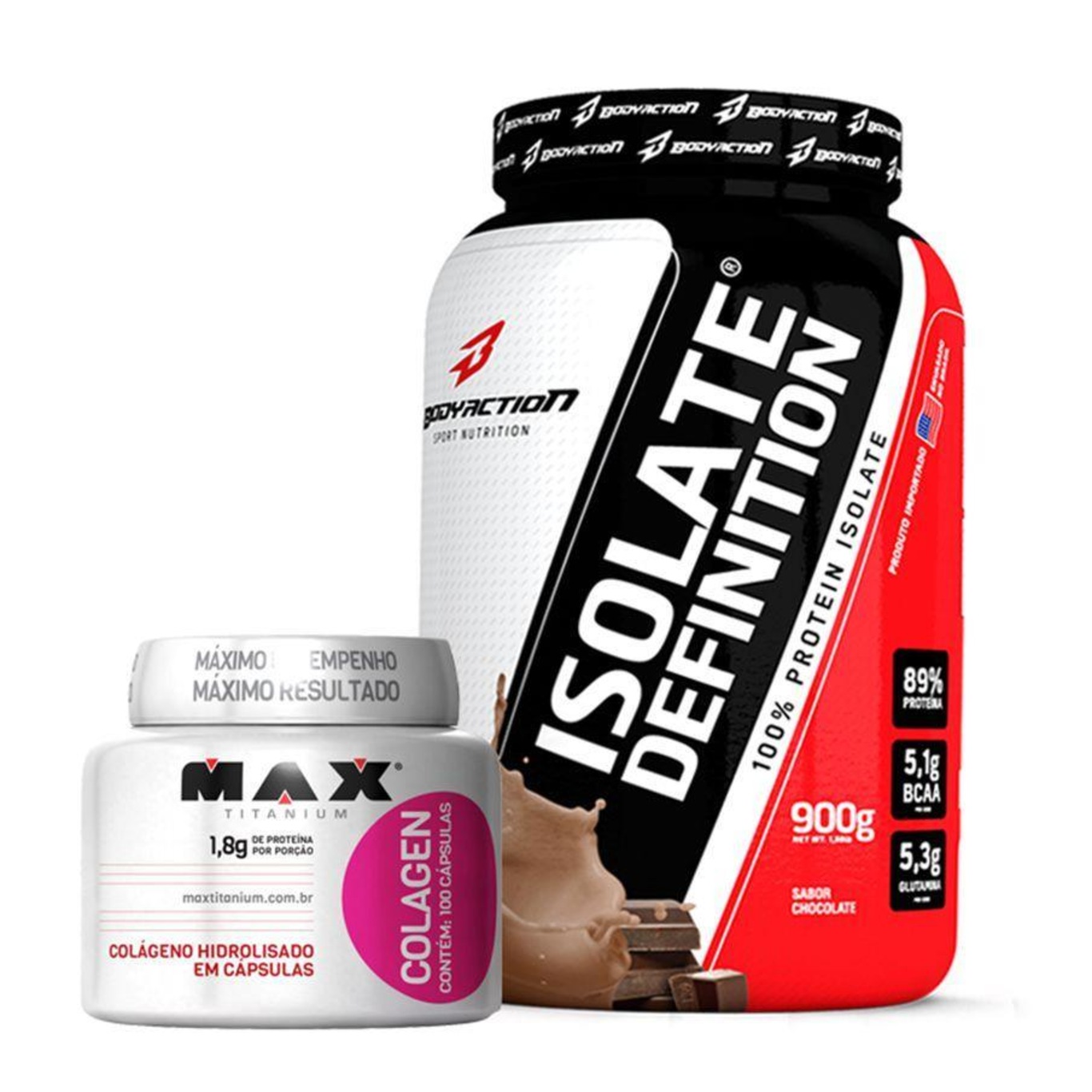 Kit com Whey Protein Isolado Body Action Definition 900g + Colágeno ...