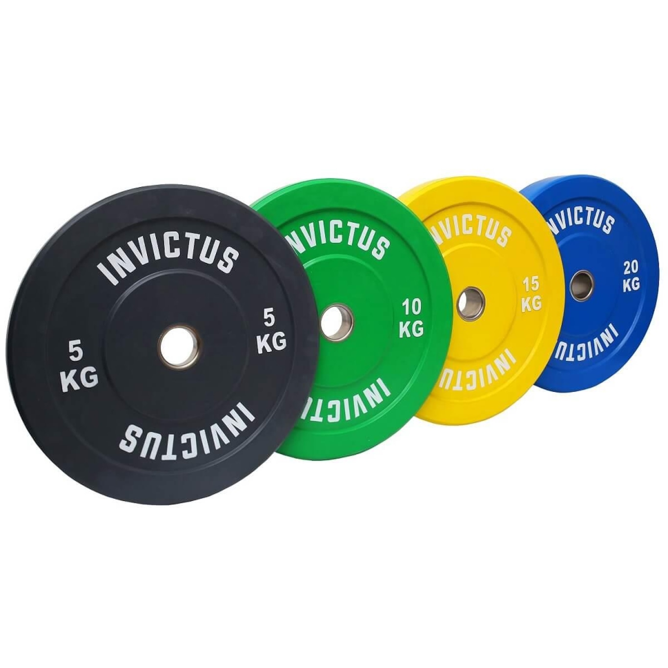 Kit Anilhas Olímpicas Invictus Fitness Bumper Coloridas - 100kg | Centauro