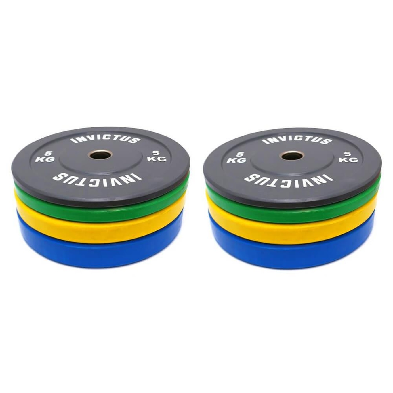 Kit Anilhas Olímpicas Invictus Fitness Bumper Coloridas - 100kg | Centauro