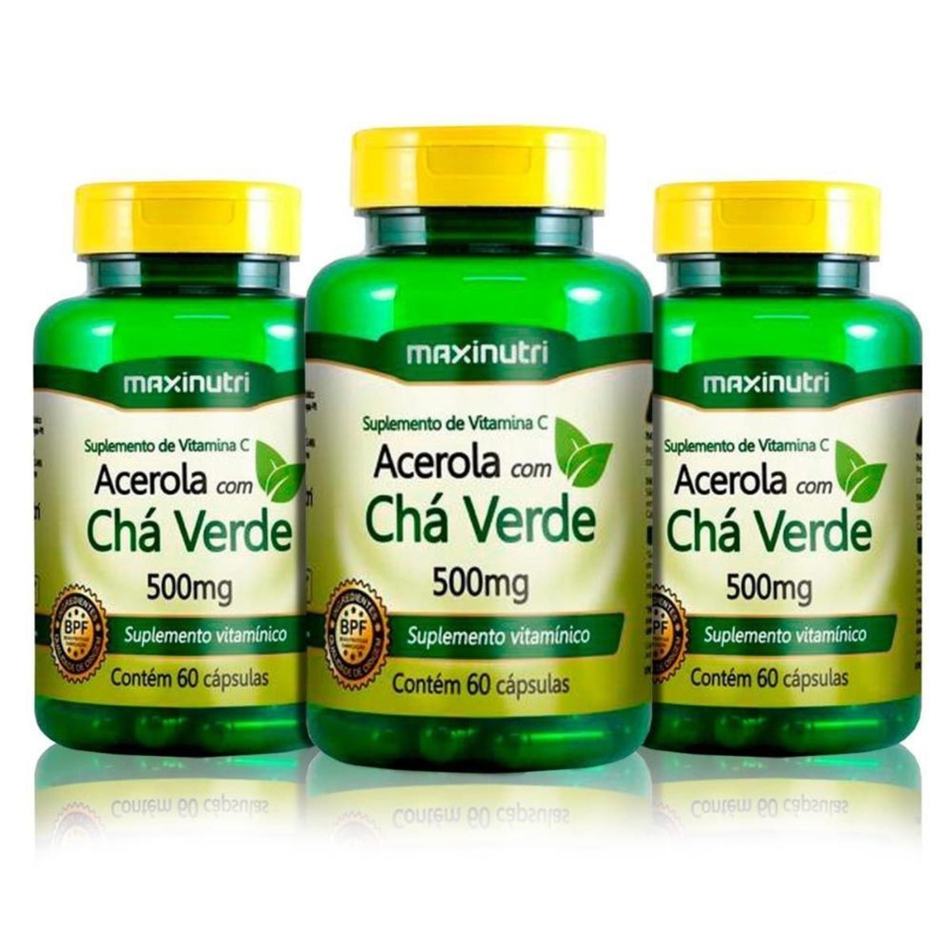 Kit 3x Chá Verde com Acerola Maxinutri - 60 Caps | Centauro