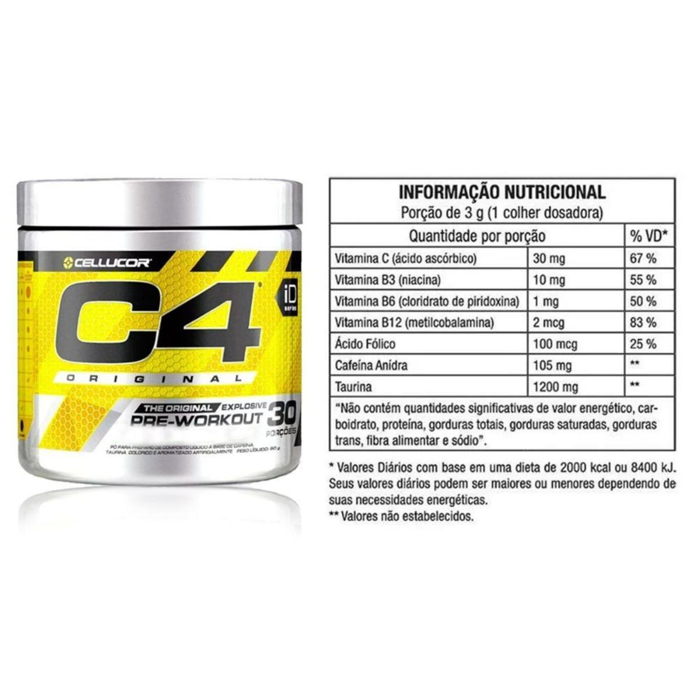 Pré Treino C4 Original Cellucor - 30 Doses + Lipo 6 Black Ultra ...
