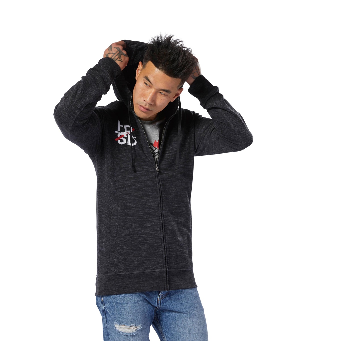 Jaqueta com Zíper Capuz Reebok UFC Fan Gear - Masculino | Centauro