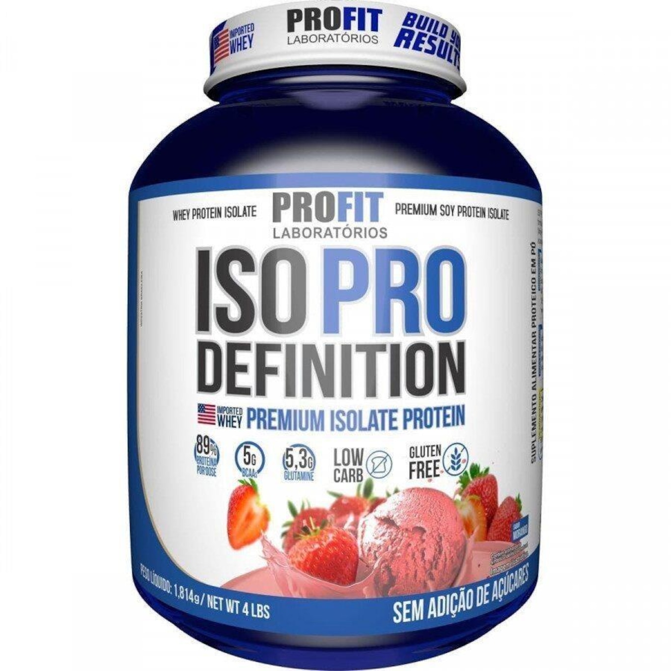 Whey Iso Pro ProFit Definition - Morango - 1814g em Promoção | Centauro
