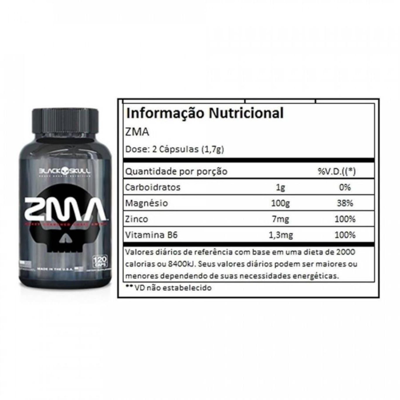 Zma Black Skull - 120 Cápsulas | Centauro