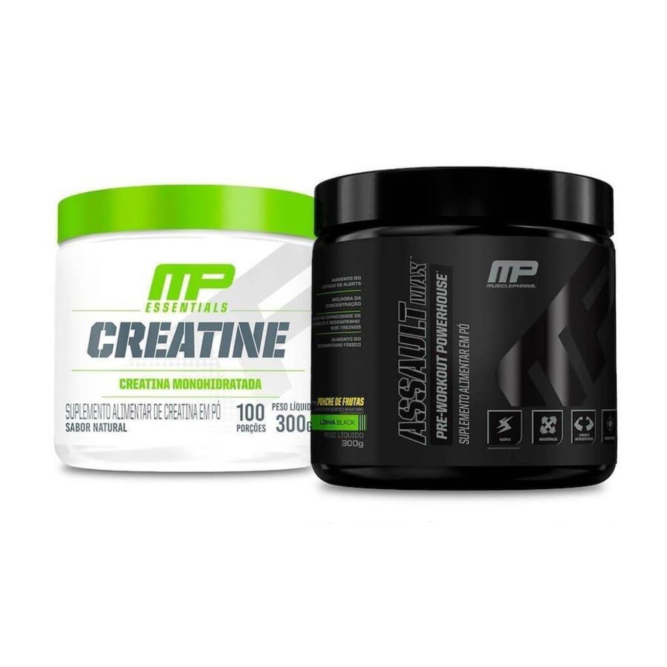Pré-Treino Assault Black Max Muscle Pharm - Ponche de Frutas - 300g ...