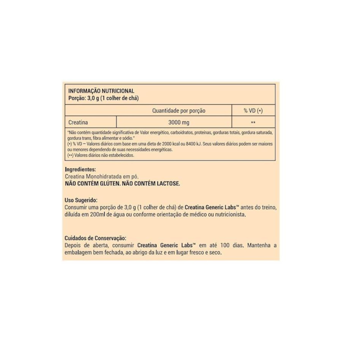 Kit Creatina Generic Labs - 300g - 5 Unds | Centauro