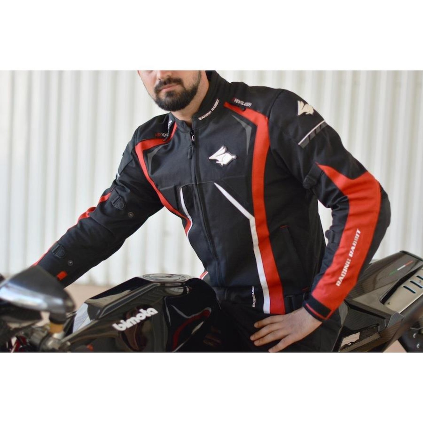 Jaqueta de Motociclismo Racing Rabbit Cordura Impermeável Hawker ...