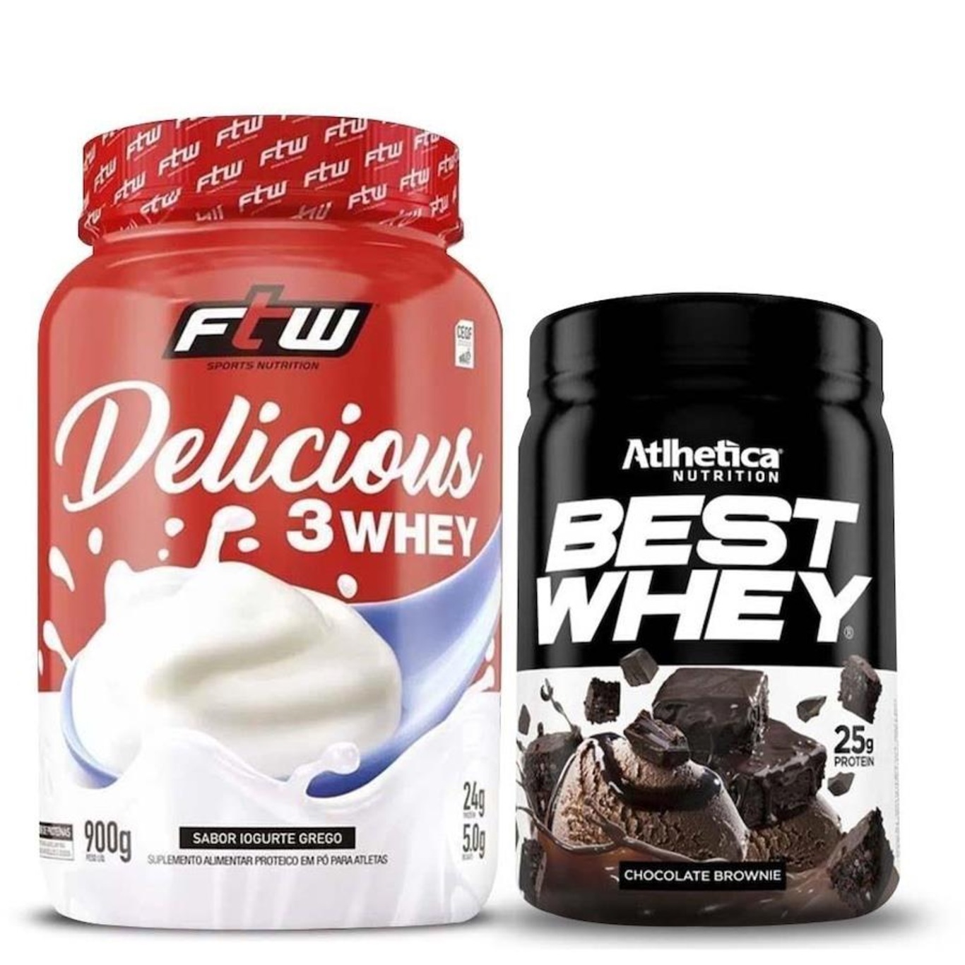 3 Whey Delicious 900G Iogurte Grego - FTW + Best Whey Chocolate 450g ...