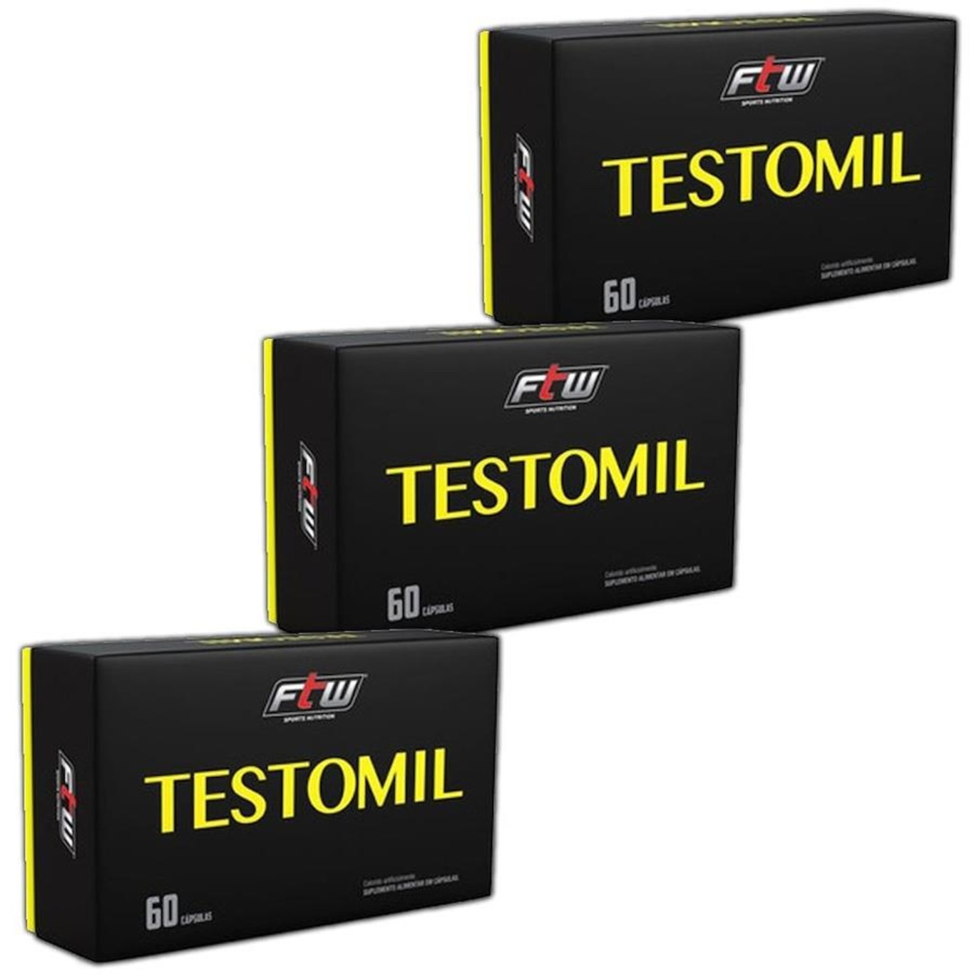 Kit 3x Testosterona Testomil FTW - 60 Cápsulas | Centauro