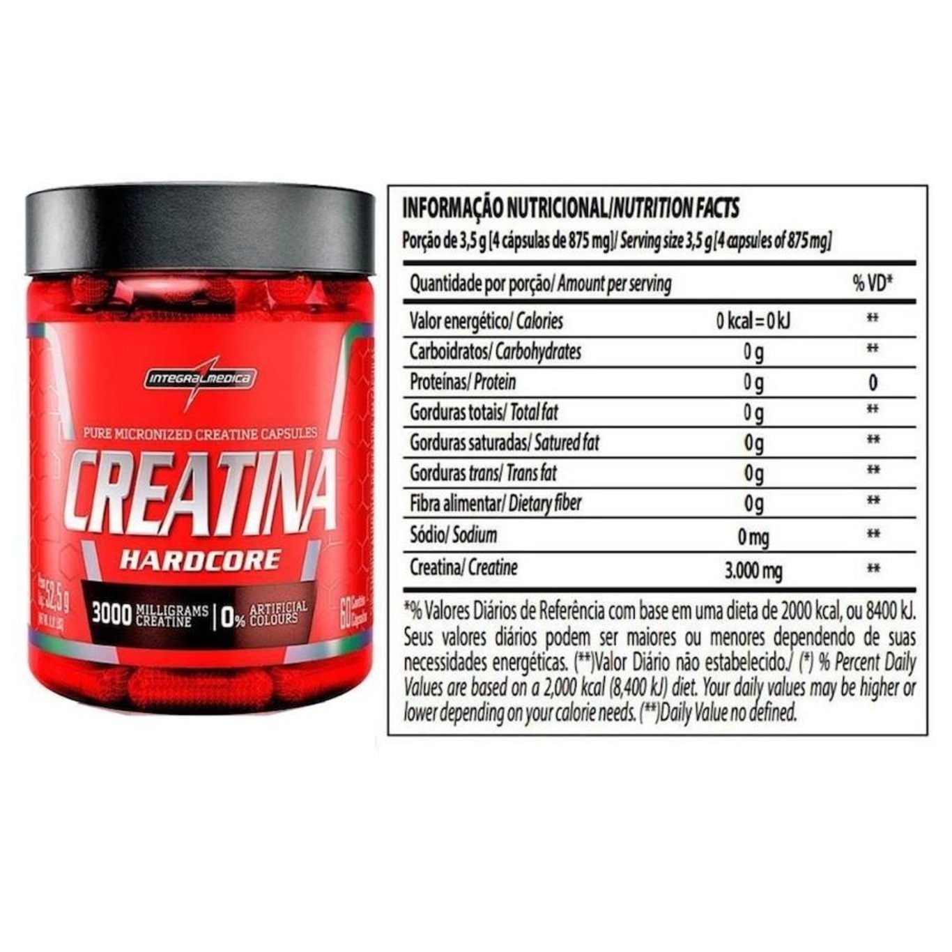 Creatina Hardcore Integralmédica - 60 Caps | Centauro