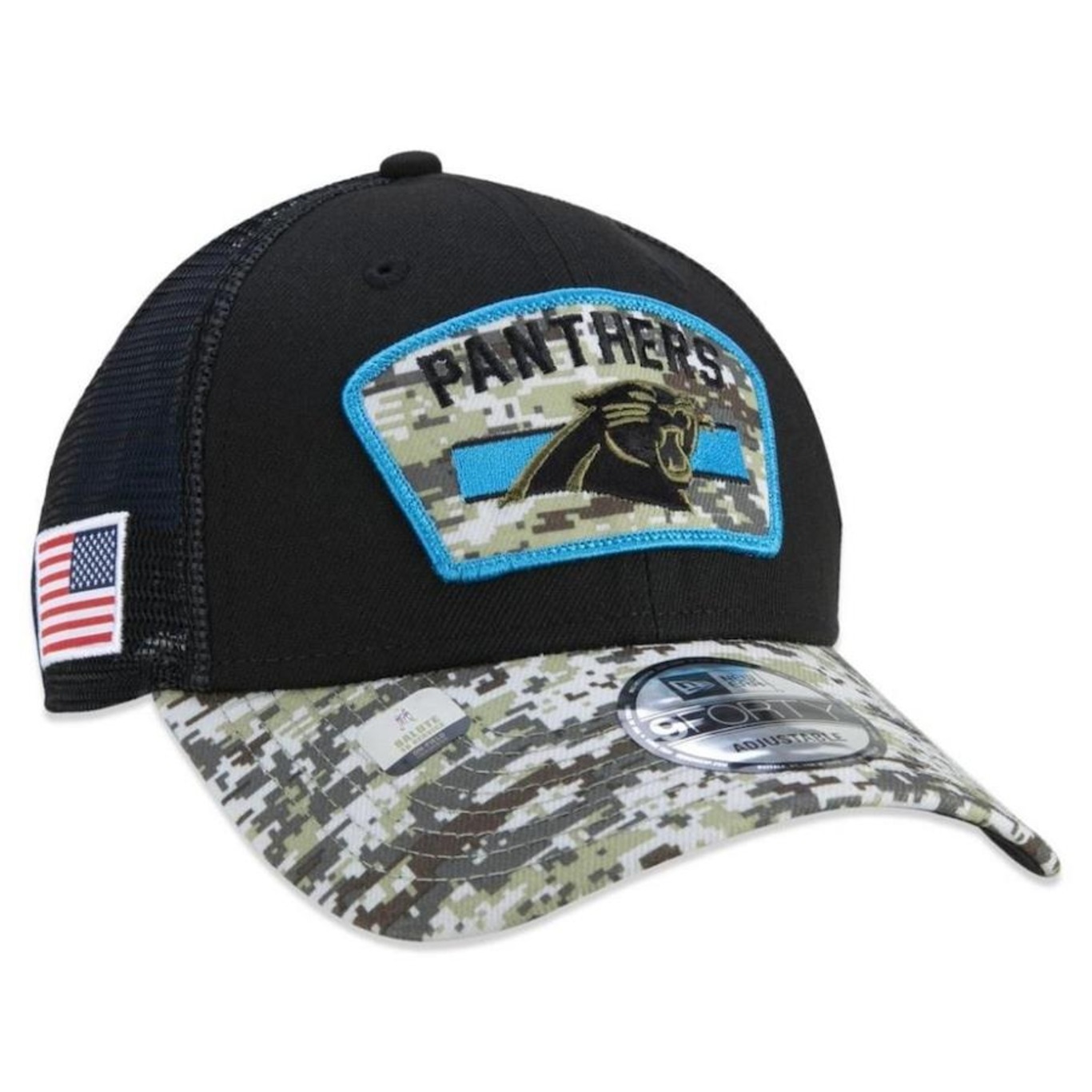Boné Aba Curva New Era Carolina Panthers 940 NFL 21 Salute Service ...