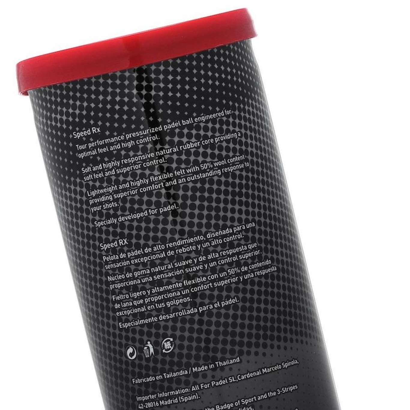 Bola de Padel adidas Speed RX - Tubo com 03 Bolas | Centauro