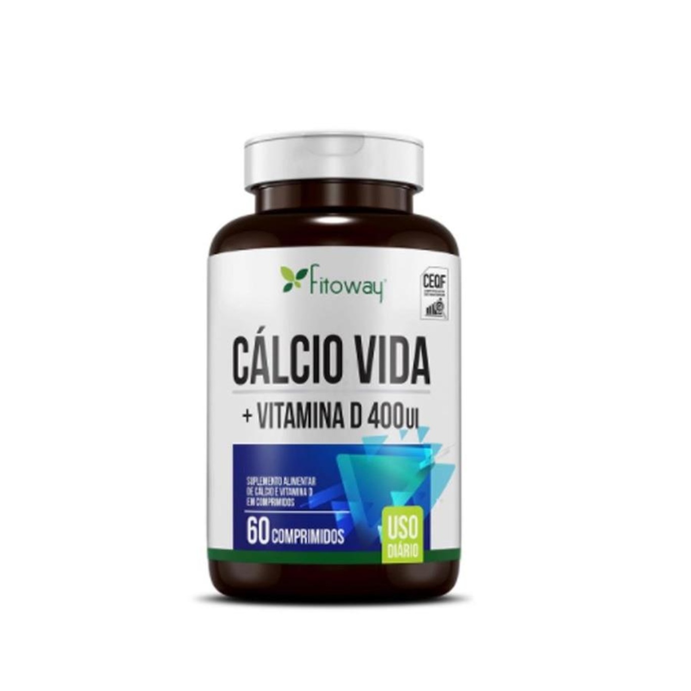 Cálcio Vida 1250Mg + Vitamina D 400 UI Fitoway - 60 Cápsulas | Centauro