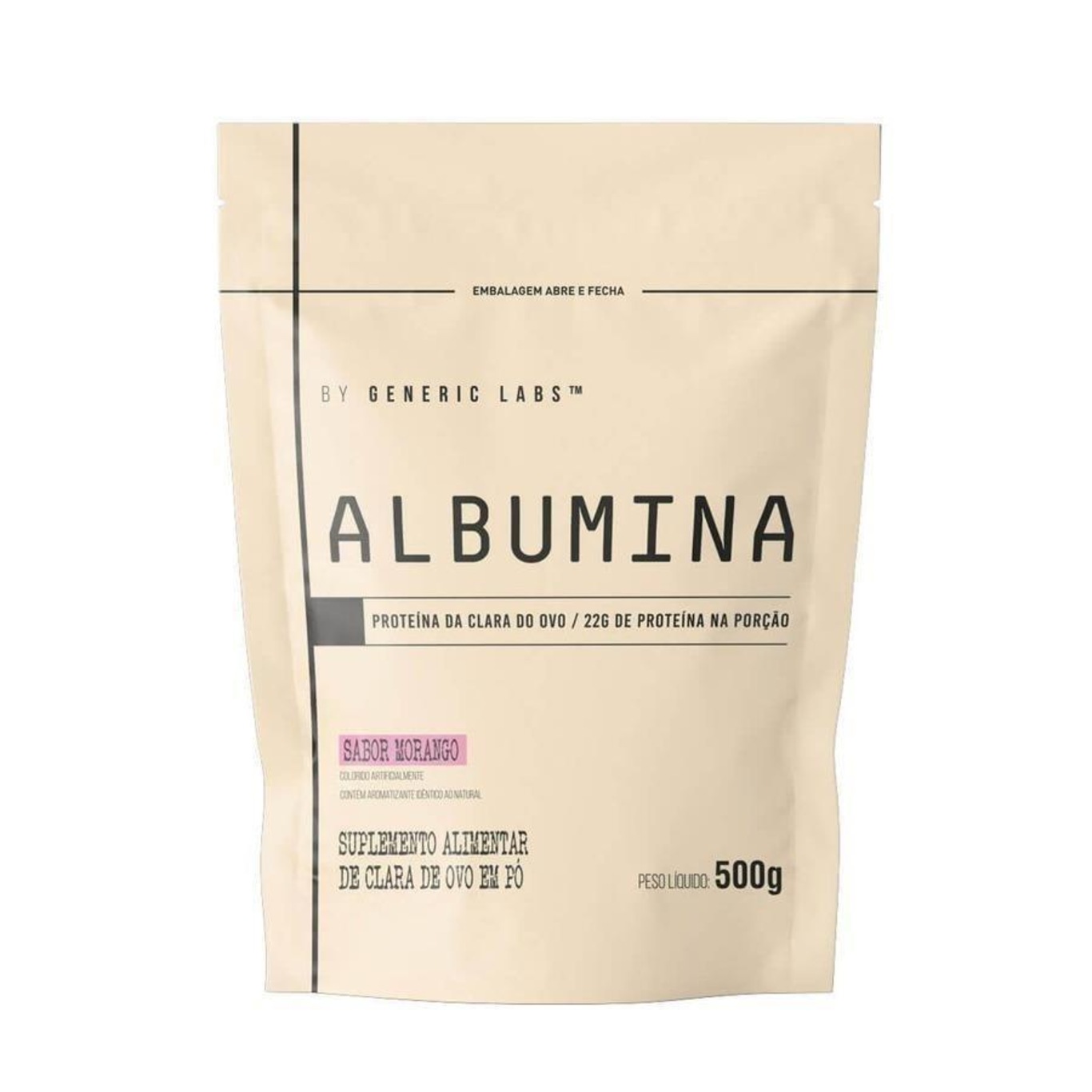 Albumina Generic Labs - Morango - 500g | Centauro