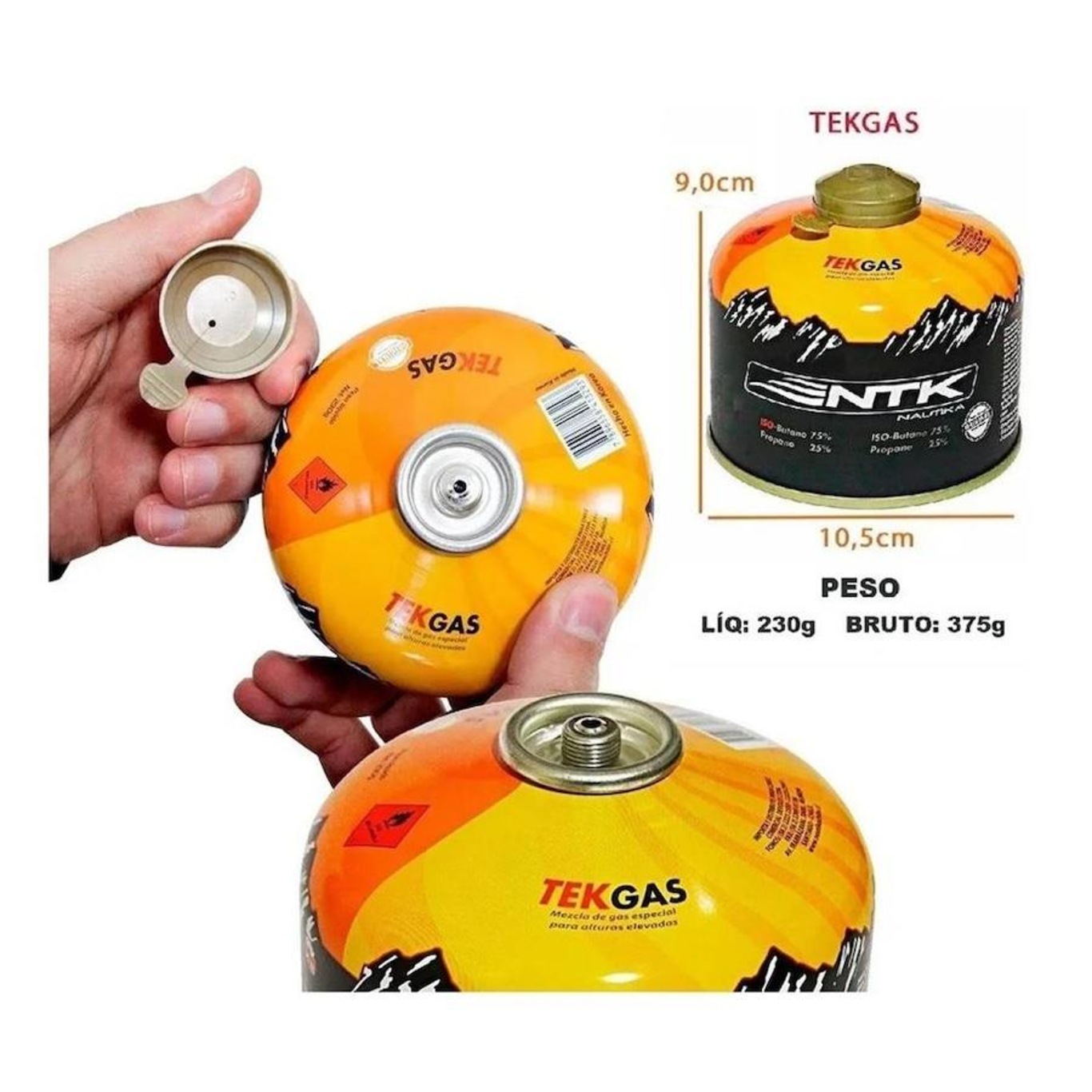 Refil Cartucho Tekgás Nautika para Mini Fogareiro - 230g | Centauro