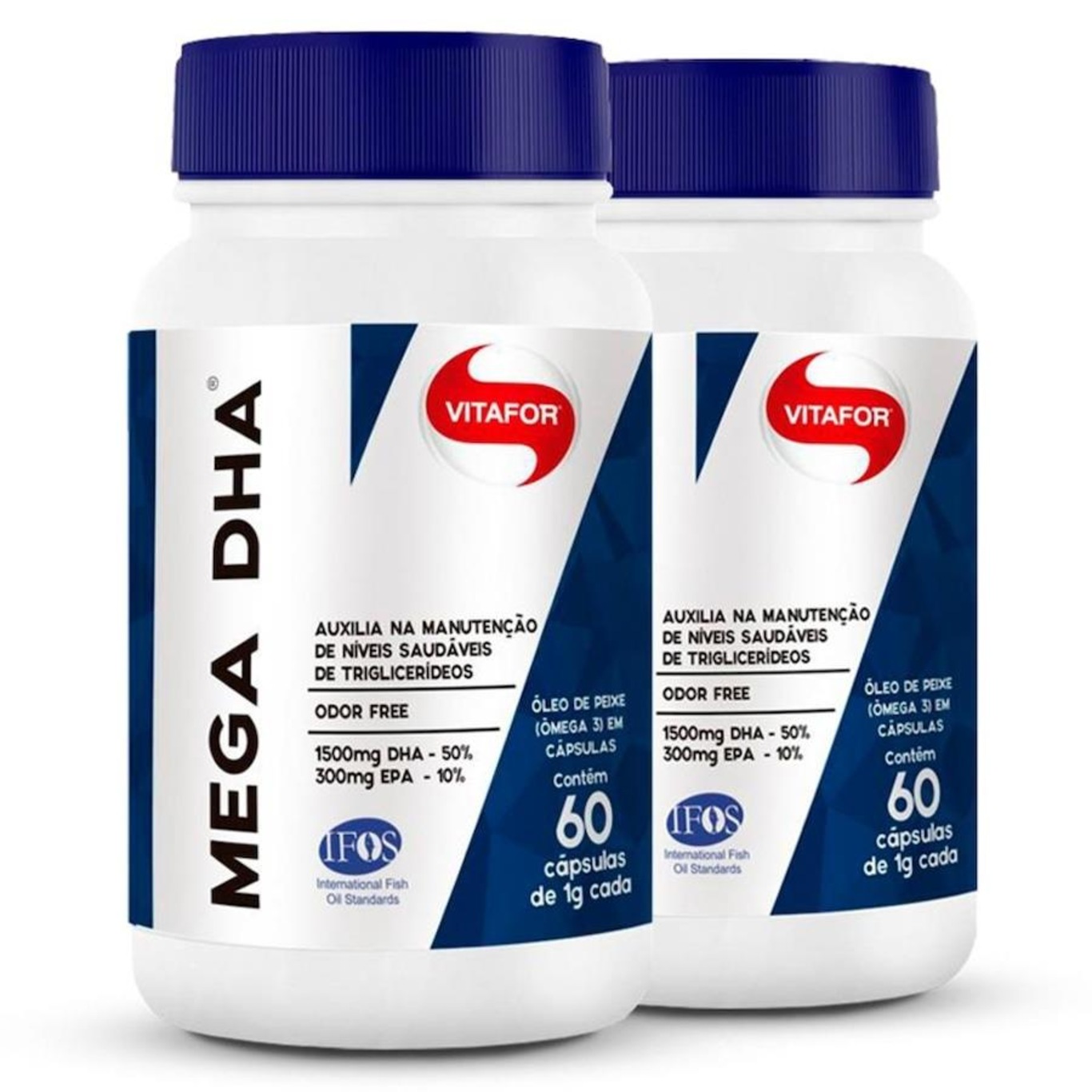 Kit de Mega DHA 1000mg Vitafor - 60 cápsulas - 2 unidades | Centauro