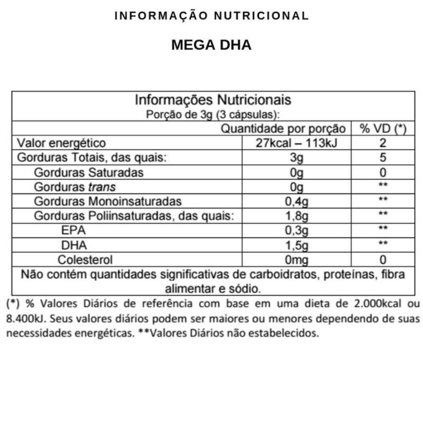 Kit de Mega DHA 1000mg Vitafor - 60 cápsulas - 3 unidades | Centauro