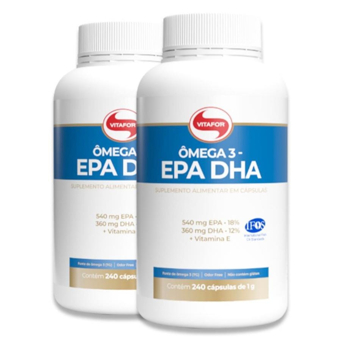 Kit de Ômega 3 EPA DHA 1g Vitafor - 240 cápsulas - 2 unidades | Centauro