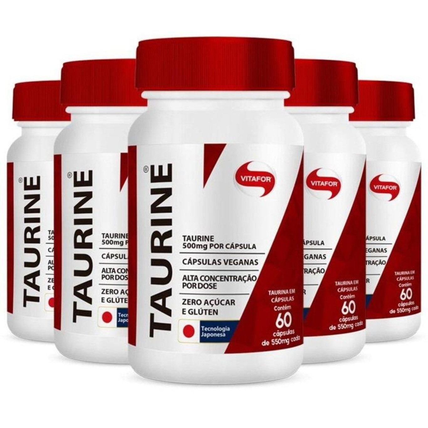 Kit de 5 Taurine Vitafor 550mg - 60 cápsulas | Centauro
