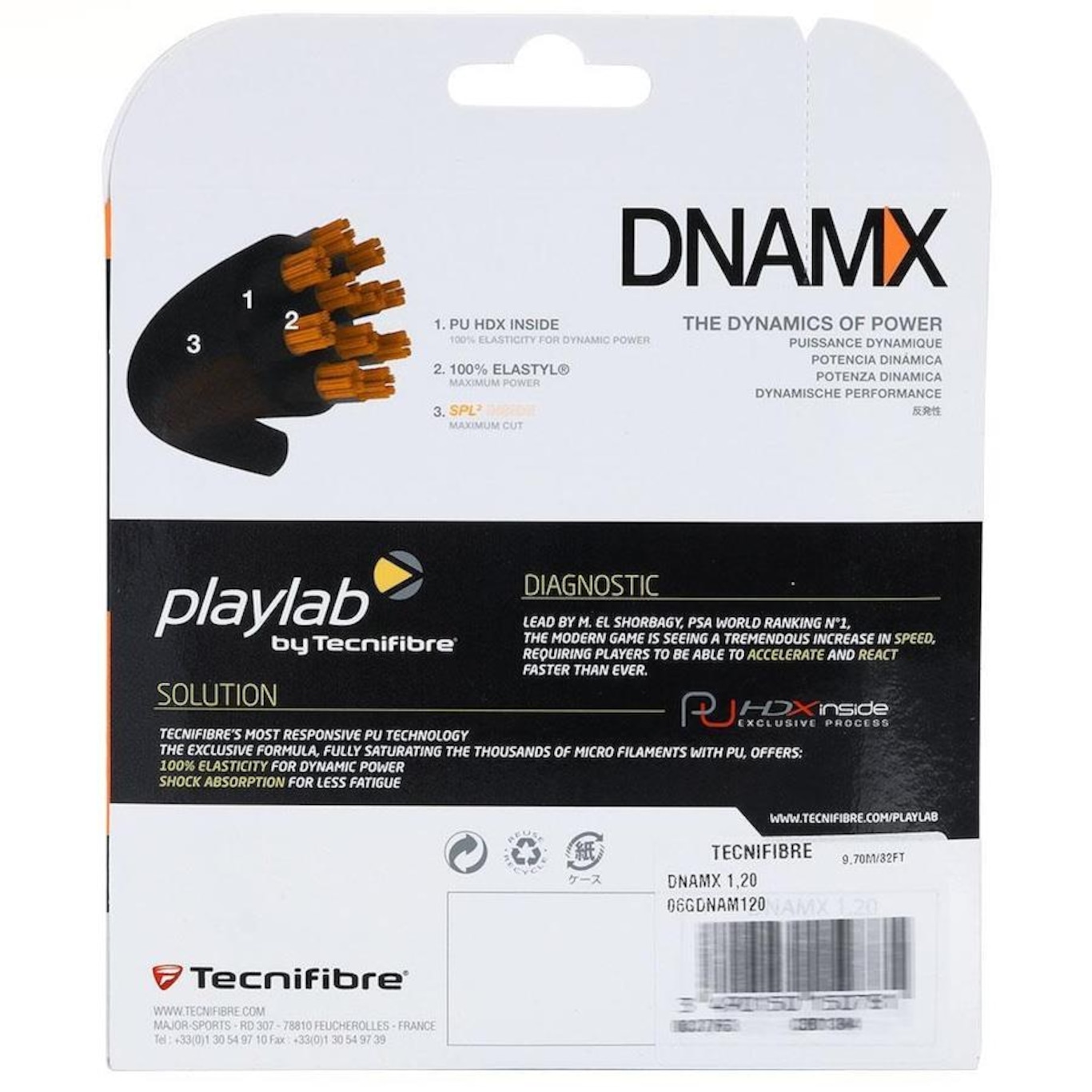 Corda para Raquete Tecnifibre DNAMX 17L 1.20mm - Set Individual | Centauro